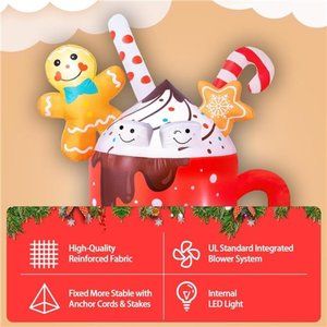 Holiday | 6 Ft Christmas Inflatable Hot Cocoa Mug Decor With Builtin ...